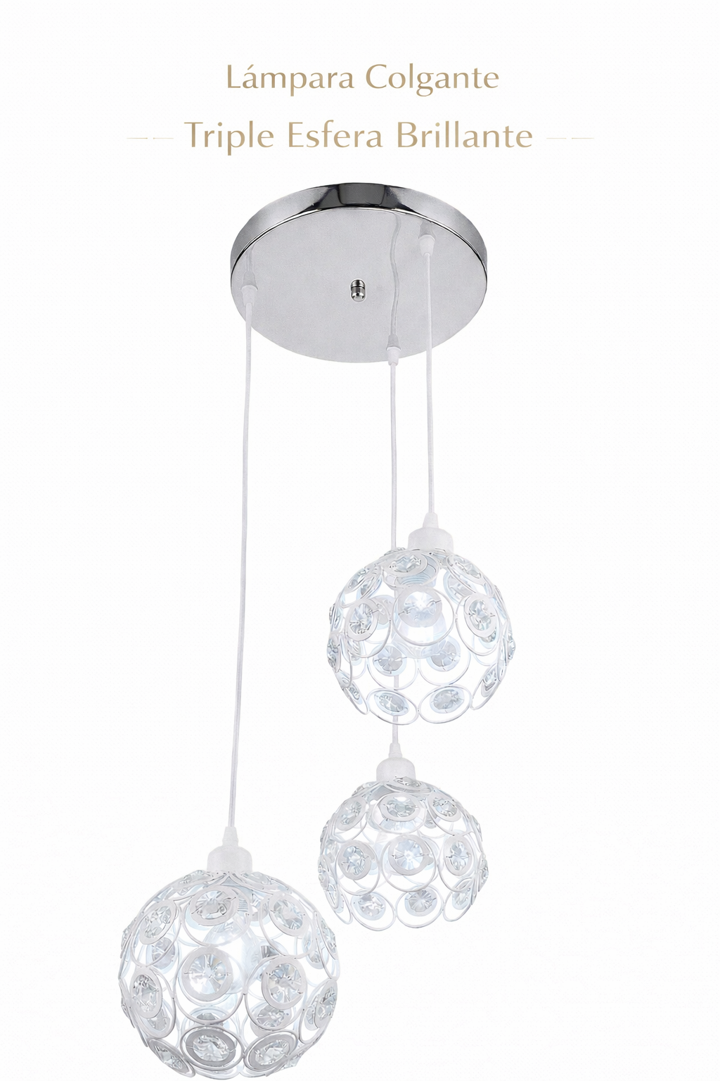 Lámpara Colgante – Triple Esfera Brillante – quindielectricos.com